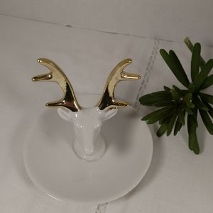 Unk | Accents | Gold White Deer Trinket Jewelry Tray | Poshmark